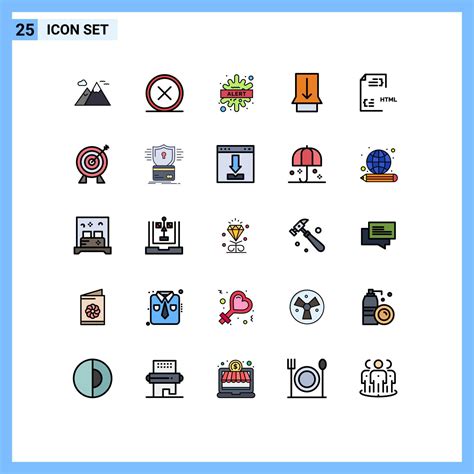 Lager Vektor Symbol Pack Von 25 Linie Zeichen Und Symbole Zum Codierung Rutschen Entfernen Geste