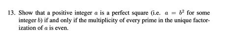 3 show that a positive integer a is a perfect square