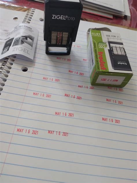 Zigel D10 Office Date Stamp Self Inking Date Stamp Black Bible