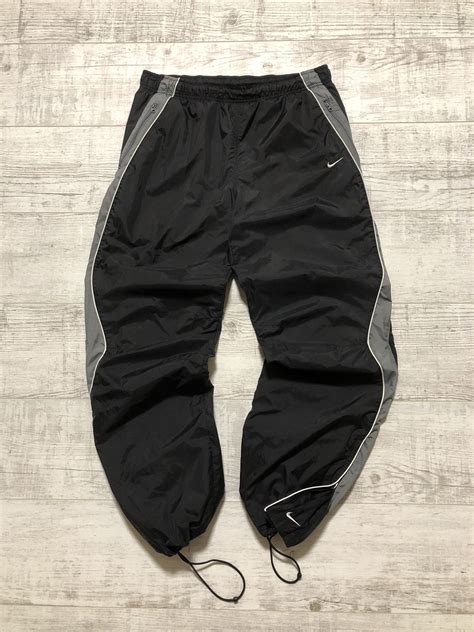 Vintage Nike Y2k Nylon Drill Black Track Pants Track Pants Outfit