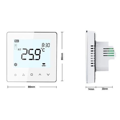 Hvac System Lcd Screen Fan Coil Unit Weekly Programmable Lcd Touch