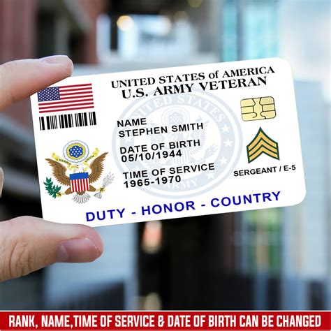 Us Army Printed Metal Card Proud Us Veteran