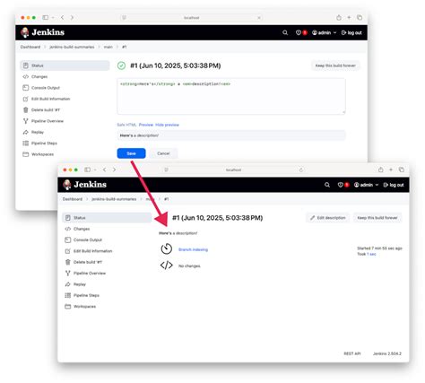 custom html build descriptions in jenkins buildkite