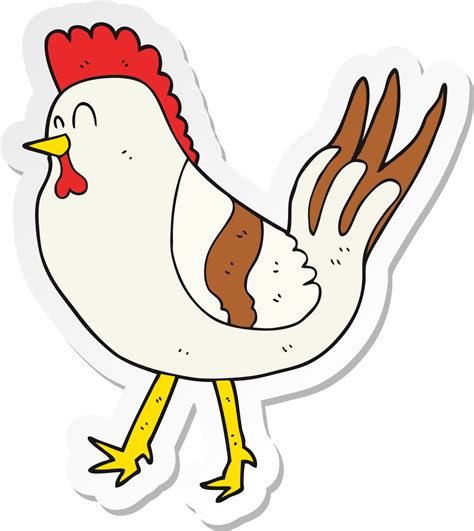 Pegatina De Un Pollo De Dibujos Animados 45081116 Png