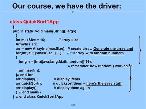 1/20 COP 3540 Data Structures with OOP Chapter 7 - Part 2 Advanced Sorting. - ppt download