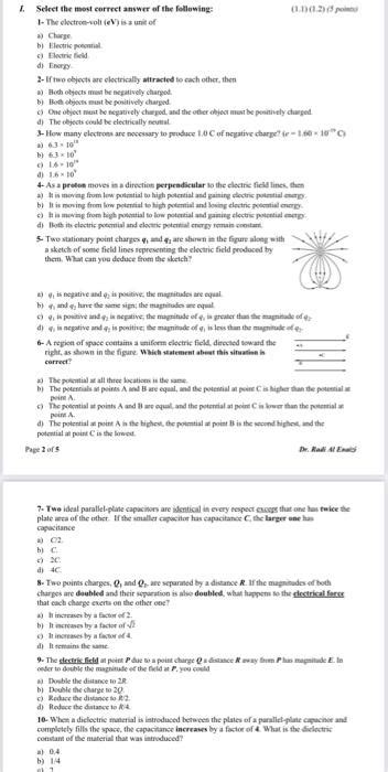 Solved T Seleet The Most Correct Answer Of The Following Chegg