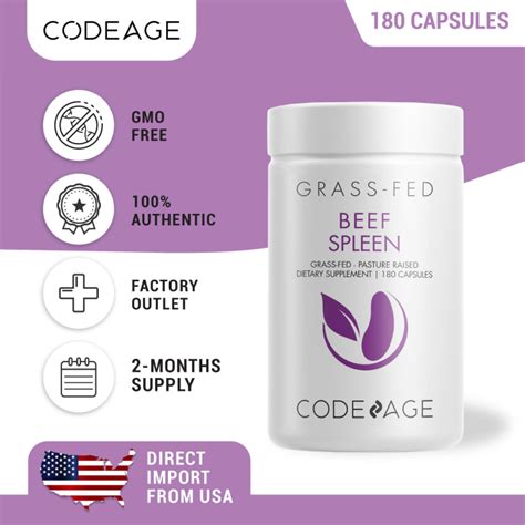 Codeage Beef Spleen Supplement Glandulars Superfood Bovine Spleen