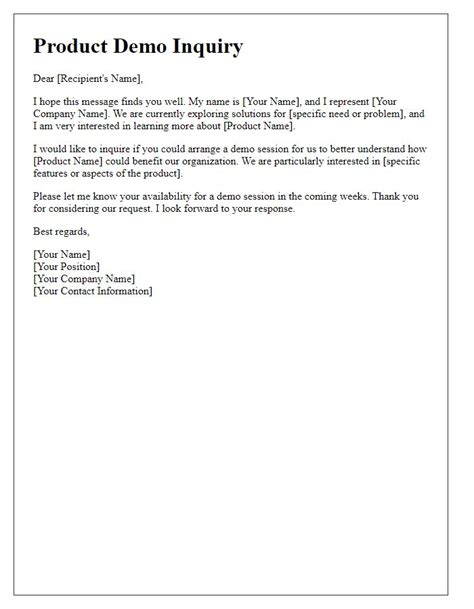 Letter Template For Requesting A Product Demo Free Samples In PDF Letterin
