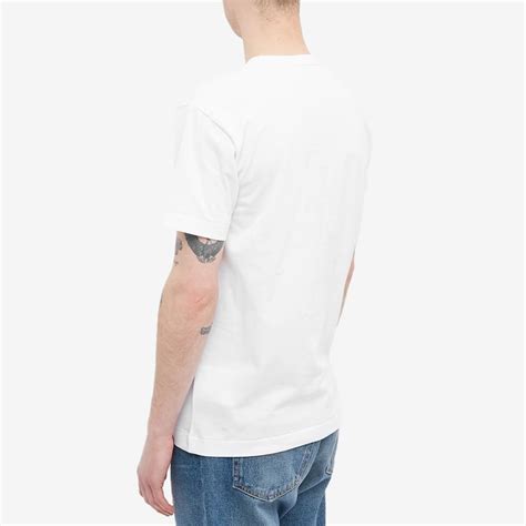 Comme Des Garcons Play Red Heart Colour Heart Tee White Red And Blue