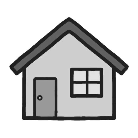 家 モノクロ 建物1 乗り物建物 無料イラスト素材