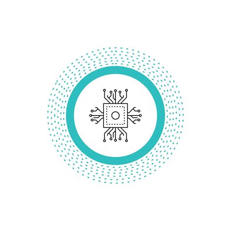 Chip Cpu Microchip Processor Technology Line Icon Vector Isolated Illustration 12964443
