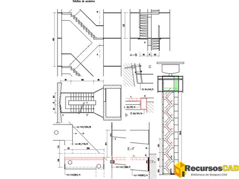 Descarga Bloques Dwg Desarrollo De Detalles De Escaleras En Plantas Y Secciones Para Autocad 2d