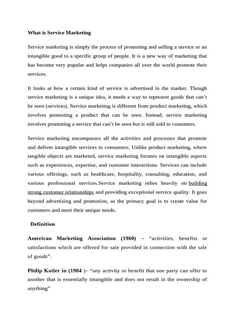 Pg Services Markting M Pdf Marketing Product Business