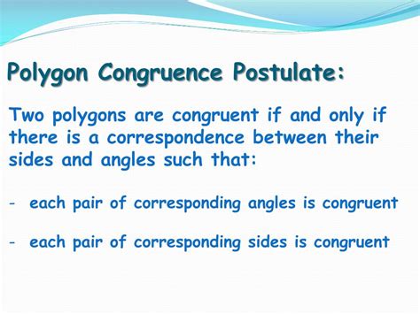 Ppt Objectives Define Congruent Polygons Solve Problems By Using