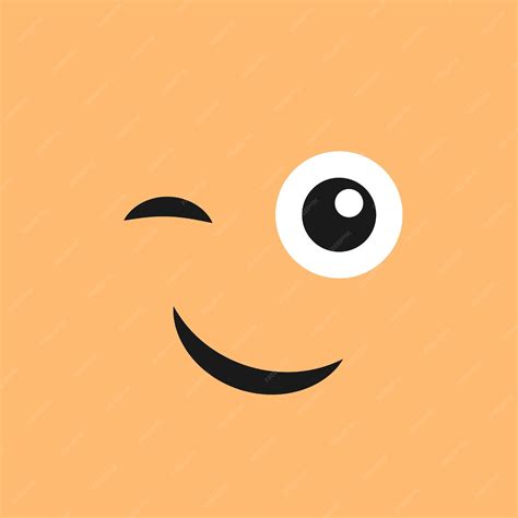 Premium Vector Smiling Face With A Wink On Color Background Vector Illustration