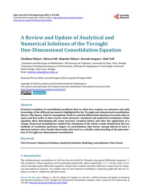Pdf A Review And Update Of Analytical And Numerical Solutions Of The