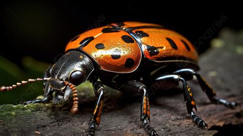 An Orange Beetle Sitting In A Dark Background Beetle Male King Of