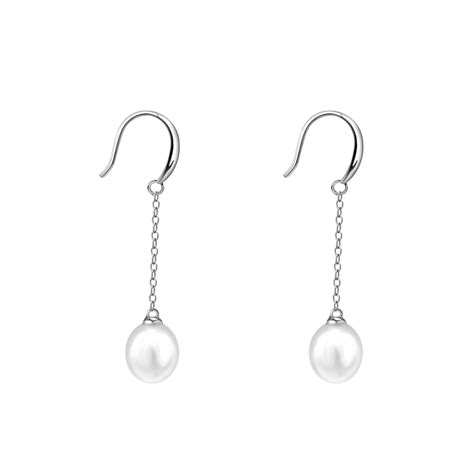 Freshwater Pearl Sterling Silver Chain Hook Earring Inspiring Pearls