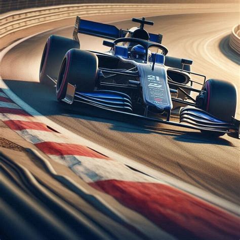 A Racecar Speeding Around A Sharp Corner On A Track Premium Ai