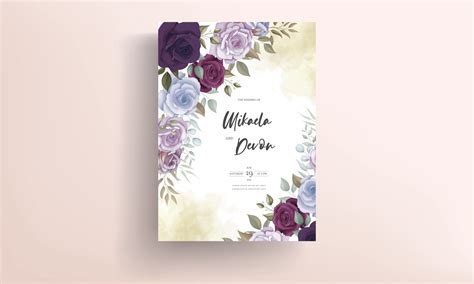 lindo design floral de cartão de convite de casamento Vetor no Vecteezy