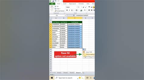 Combine First And Last Name In Excel 🙂 Excel Exceltricks Dataentry Ytshorts Shorts Top