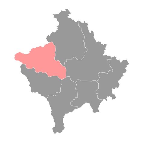 Peja District Map Districts Of Kosovo Vector Illustration 24401856