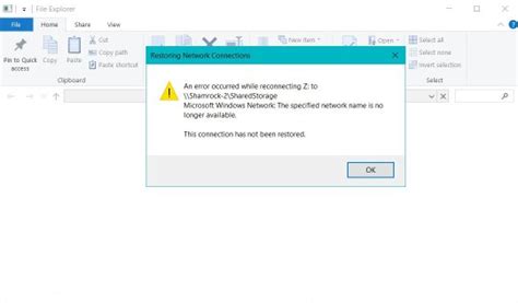 “the specified network name is no longer available” windows 10 forums