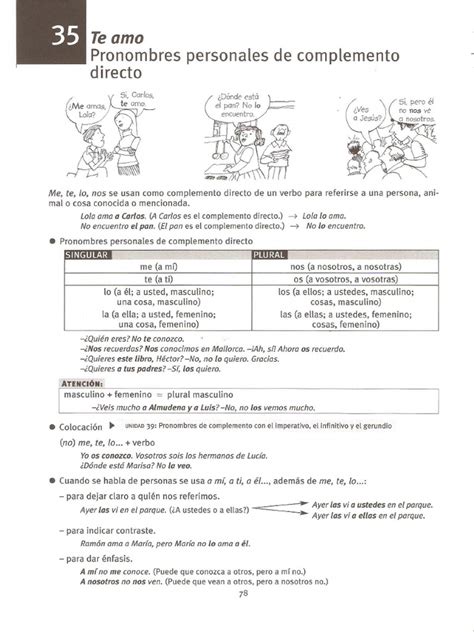 Ejercicios Pronombres Complemento Directo E Indirecto Pdf Objeto Gramática Pronombre