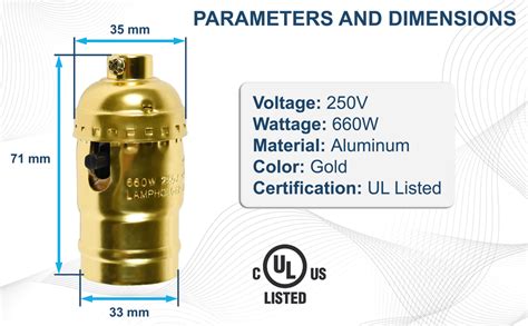 HQRP E E Push Thru On Off Retro Lamp Socket Vintage W V Antique Lamp Socket Threaded