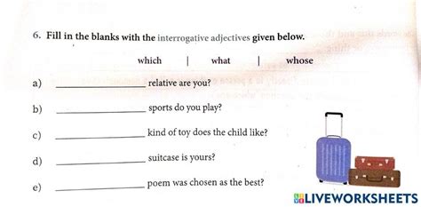 Interrogative Adjective Online Exercise For Live Worksheets