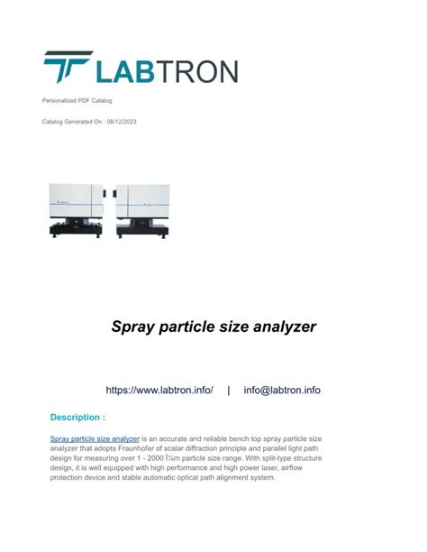 Ppt Spray Particle Size Analyzer Powerpoint Presentation Free Download Id12707213