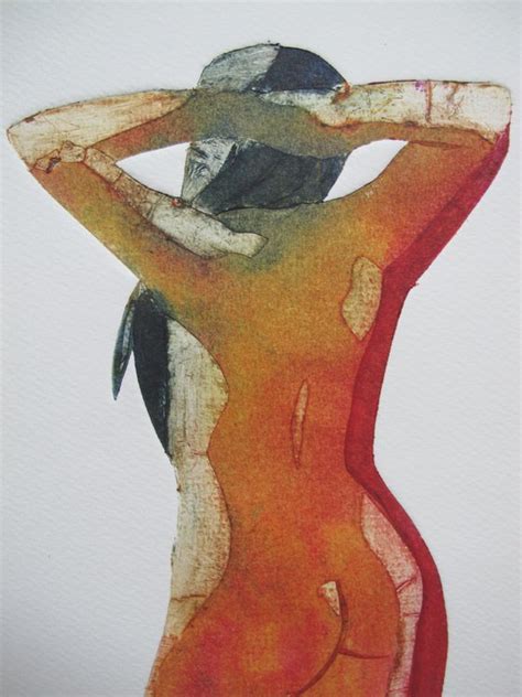 Standing Female Nude Collagraphs Rory Oneill Artfinder