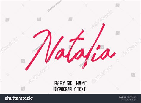 Girl Name Cursive Handwritten Brush Typography Stock Vector Royalty