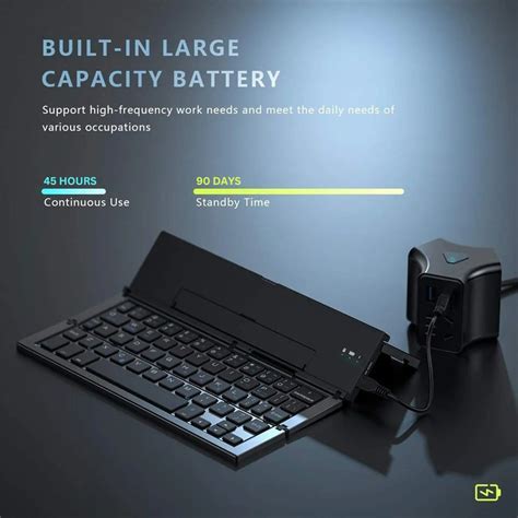 Tastatura Pliabila Wireless BASEARC Portabila Cu Suport Pentru Tablete