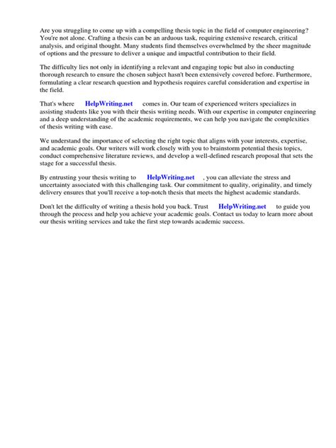 Computer Engineering Thesis Help Pdf