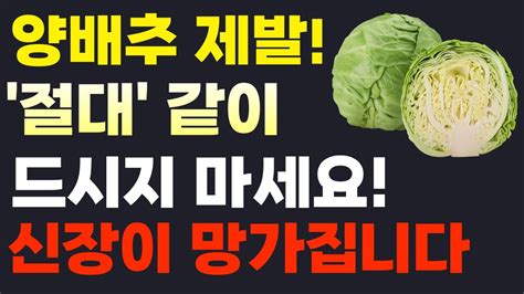 양배추와 상극인 음식 절대 같이 드시지 마세요 이렇게 드셔야 신장이 살아나고 혈관이 확 뚫립니다 양배추 효능양배추즙 효능 건강정보 Youtube