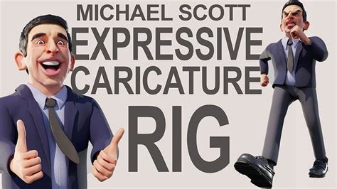 3d Model Michael Scott Caricature Rig Vr Ar Low Poly Cgtrader
