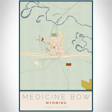 Medicine Bow Wyoming Map Print In Woodblock — Jace Maps