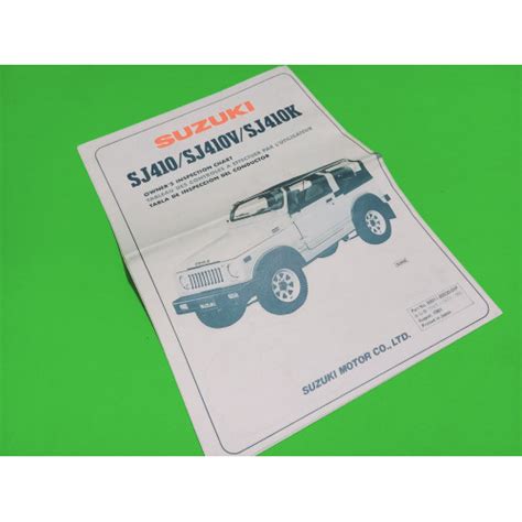 Jual Buku Manual Book Owners Chart Suzuki Sj410 Jimny Trepes 1982 1989 Original Kota Surabaya