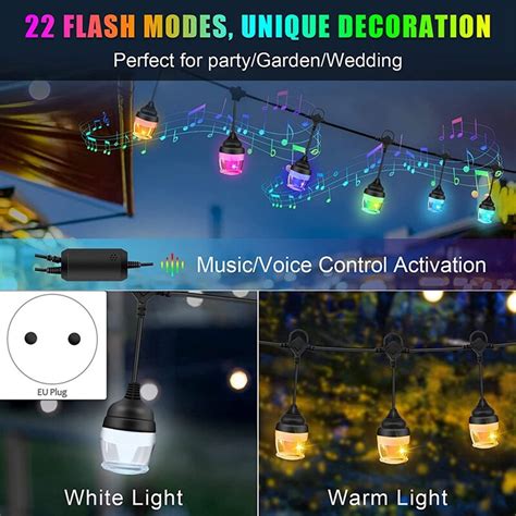 12 Led Light String Rgb Hanging Bluetooth Music Light String App Remote