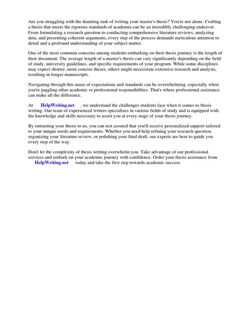 average length of masters thesis pdf thesis