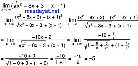 Lim X→∞ √x2 8x 3 X 1 Mas Dayat