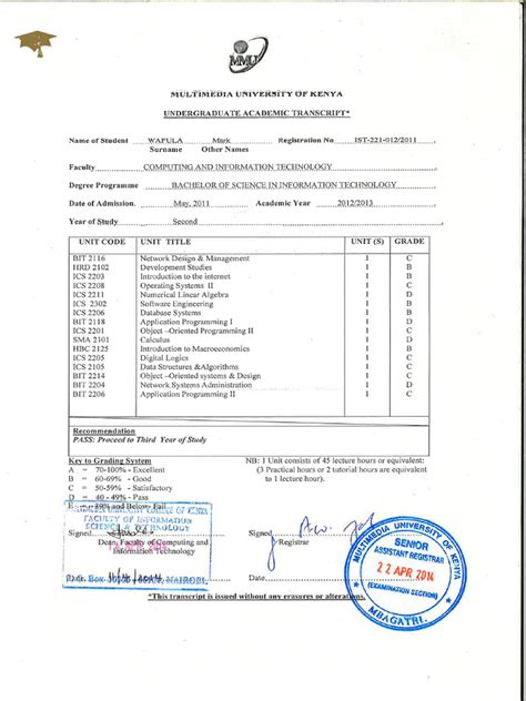 Transcript 2nd Year Pdf