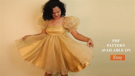 Diy Puff Sleeve Dress Making Pdf Pattern On Etsy Puff Sleeve Dress