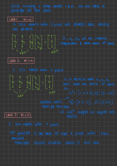 Linear Algebra Possible Solutions For A System Of Linear Equations