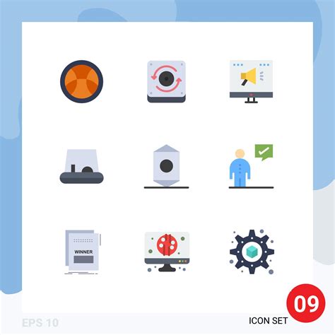 Group Of 9 Flat Colors Signs And Symbols For Communication Wrapper Marketing Sweet Candy