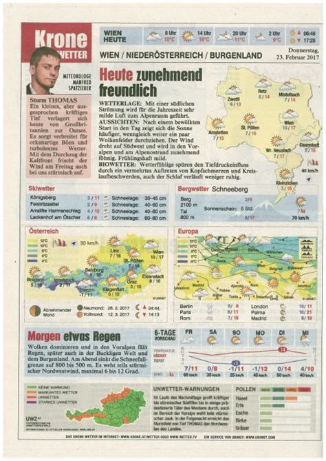 Kronen Zeitung Aktuelle Wetterinformationen in Österreichs größter