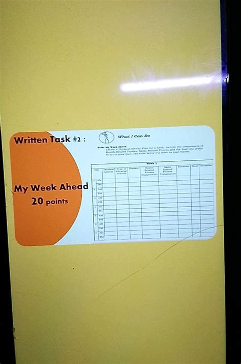 Written Task 2 My Week Ahead 20 Points StudyX