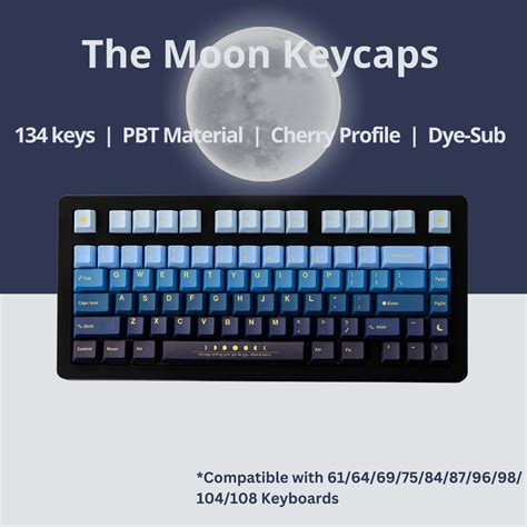 [sg Local Stock] The Moon Keycaps Cherry Profile Pbt Dye Sub Royal Kludge Tecware Keychron