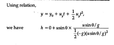 For A Angular Projection Given To A Projectile Find I Maximum Height Ii Time Of Flight